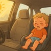 真夏の車内、想像以上に危険な場所です---置き去り熱中症に注意して 画像