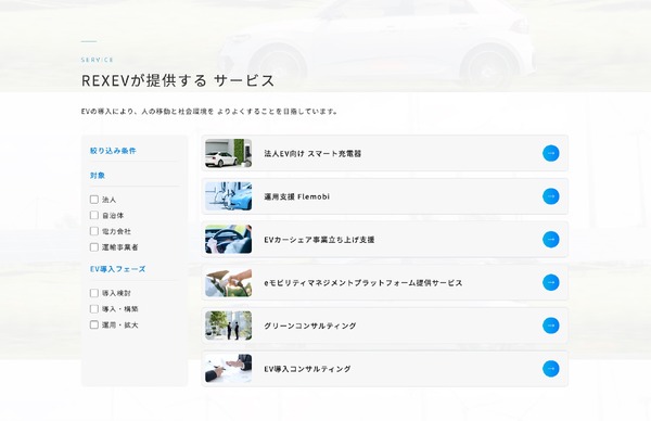 REXEV、サービスページを刷新…EV充電器見積もり機能を追加 | レスポンス（Response.jp）