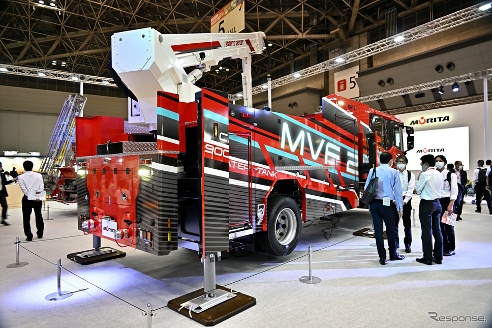 車いすを搭載できるバスケット、21mブームのモリタ MVF21…東京国際消防防災展2023 1枚目の写真・画像 | レスポンス（Response.jp）
